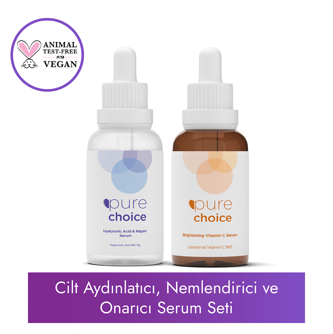 Pure Choice Cilt Aydınlatıcı, Nemlendirici ve Onarıcı Serum Seti (C ...